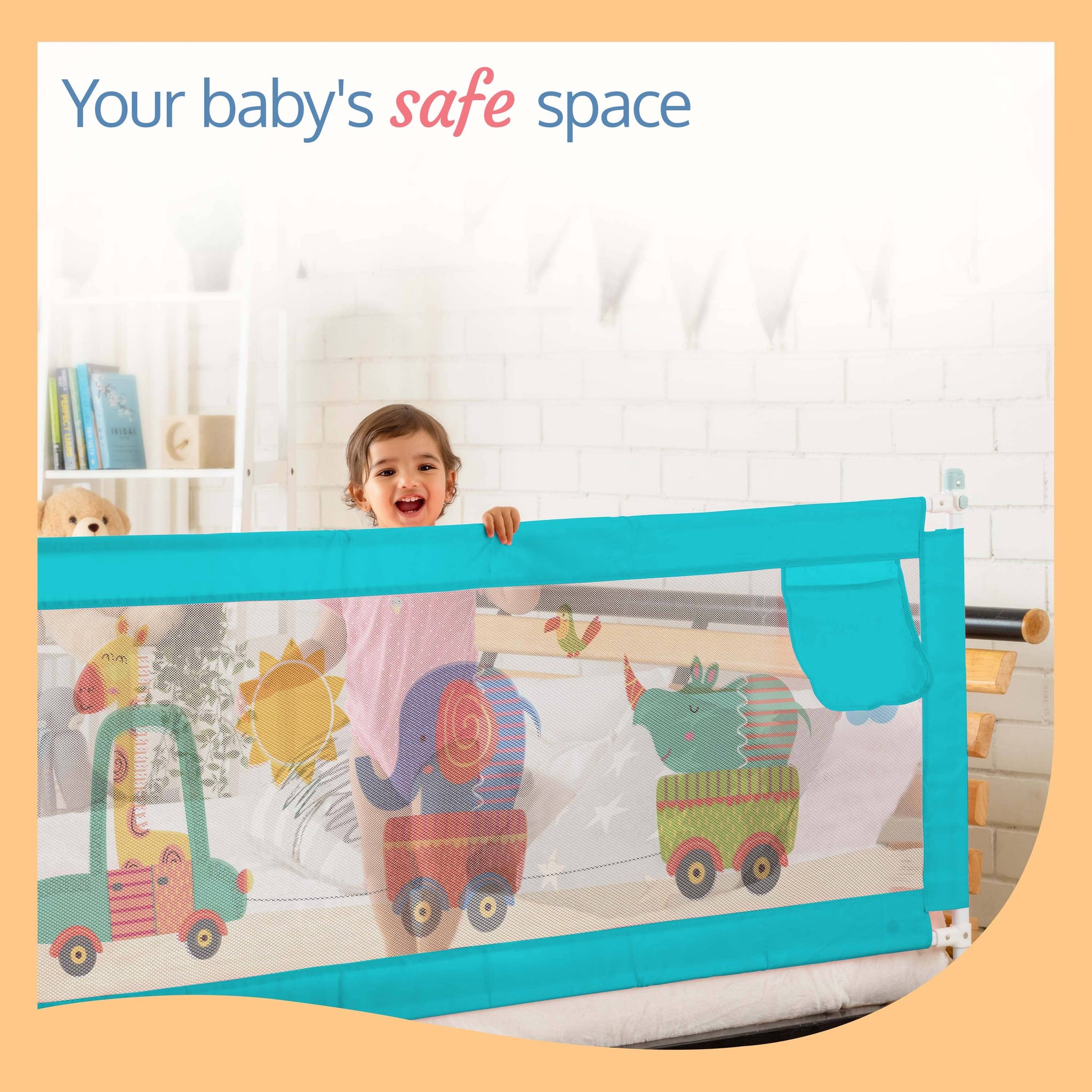 LuvLap Bed Rail Guard for Baby / Kids Safety, 180cm x 72 cm, Portable ...